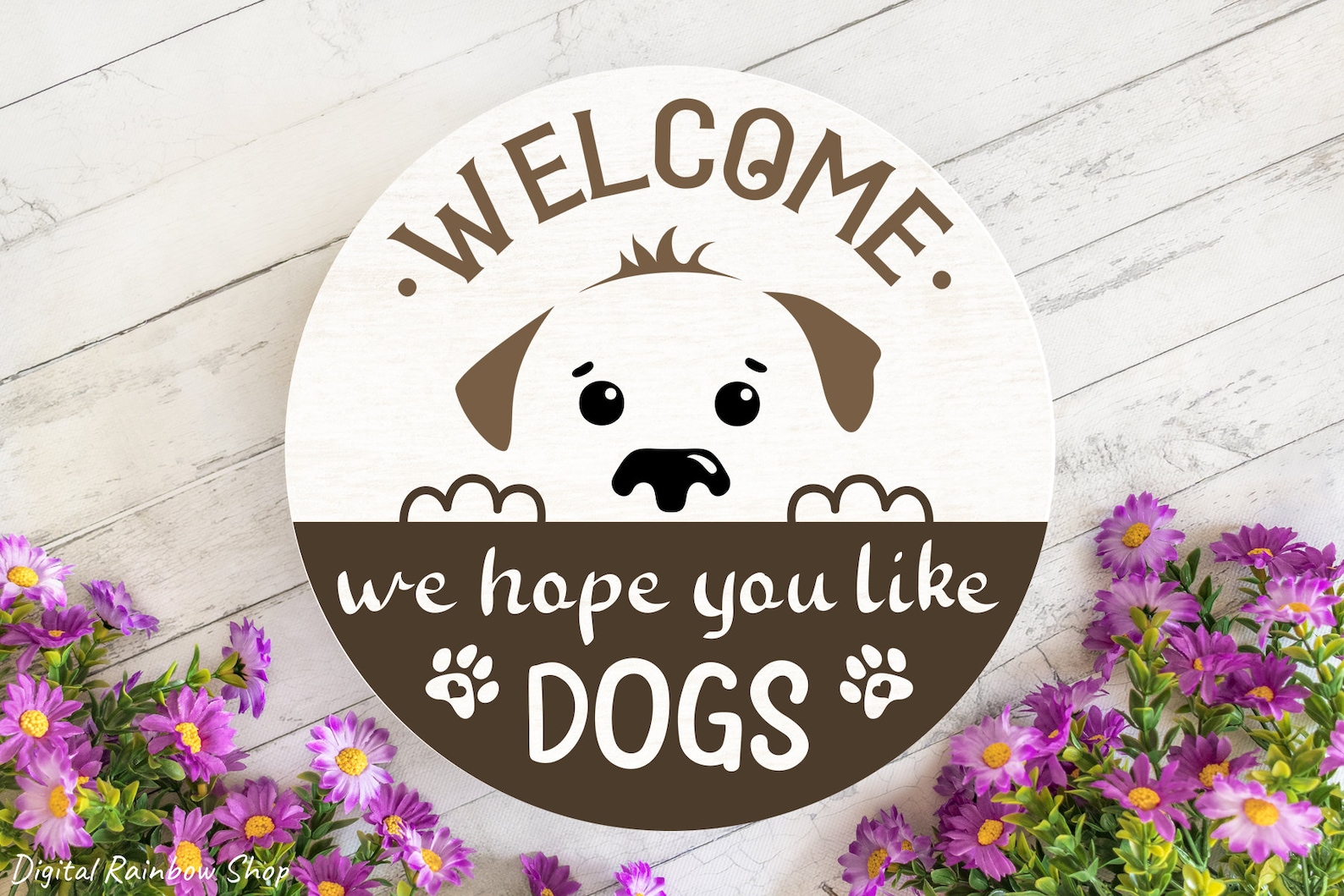Welcome Dog Svg Bundle, Round Welcome Sign Svg Cut File for Cricut ...