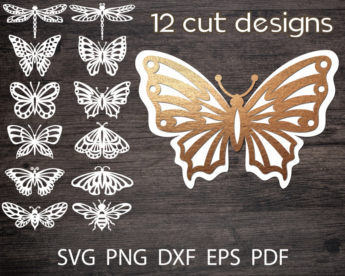 Layered 3d Butterfly Svg Bundle, Paper Butterfly Template, Silhouette ...