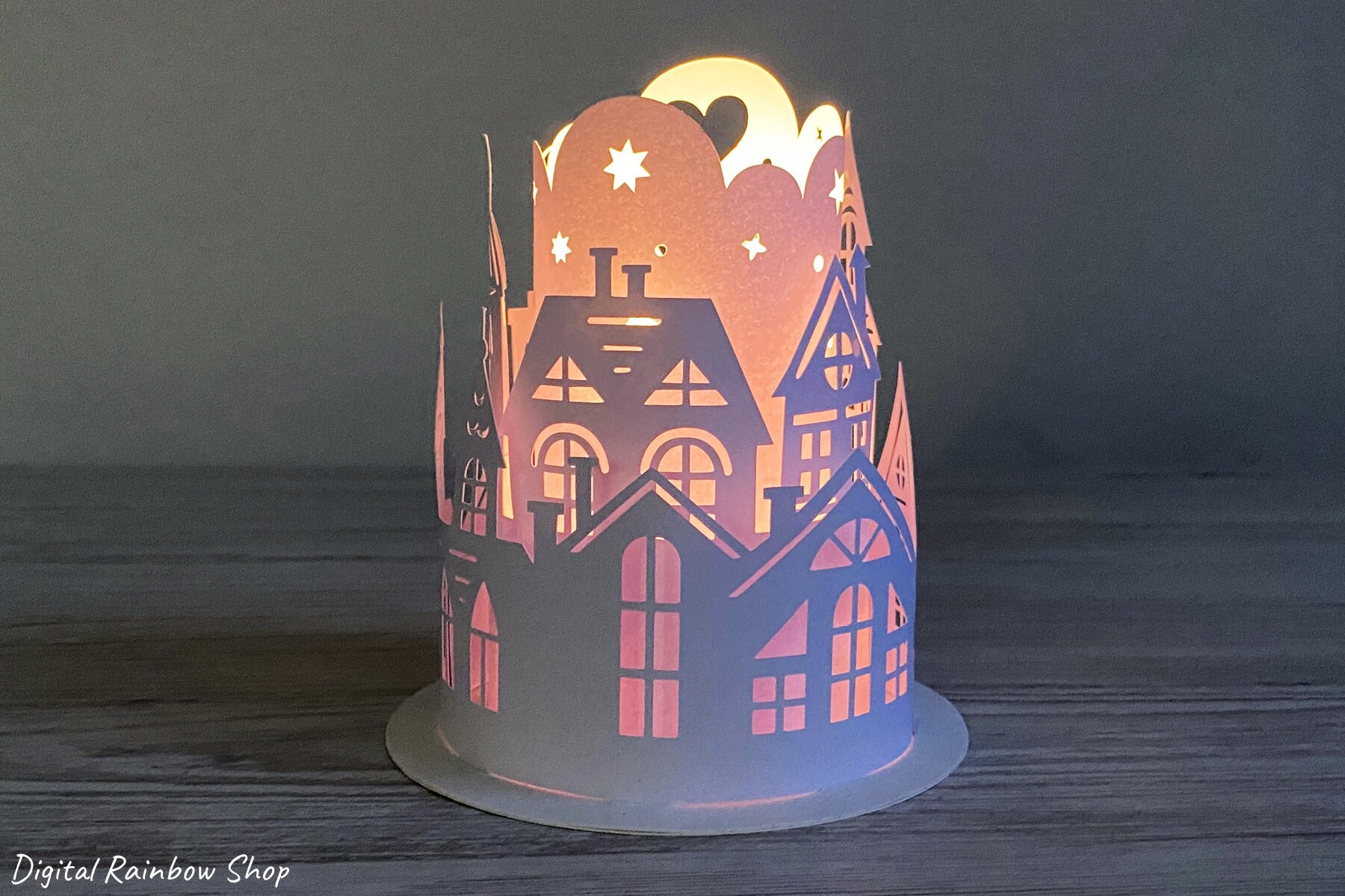 Valentines Lantern Svg Template 3d Papercut Cut File for - Etsy