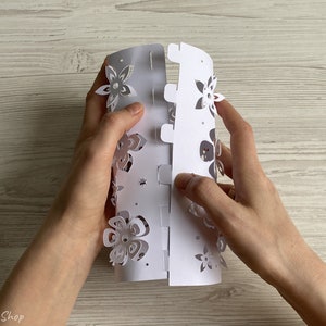 Flower Lantern Svg Template, Spring 3d Papercut, Paper Lantern Svg Cut ...