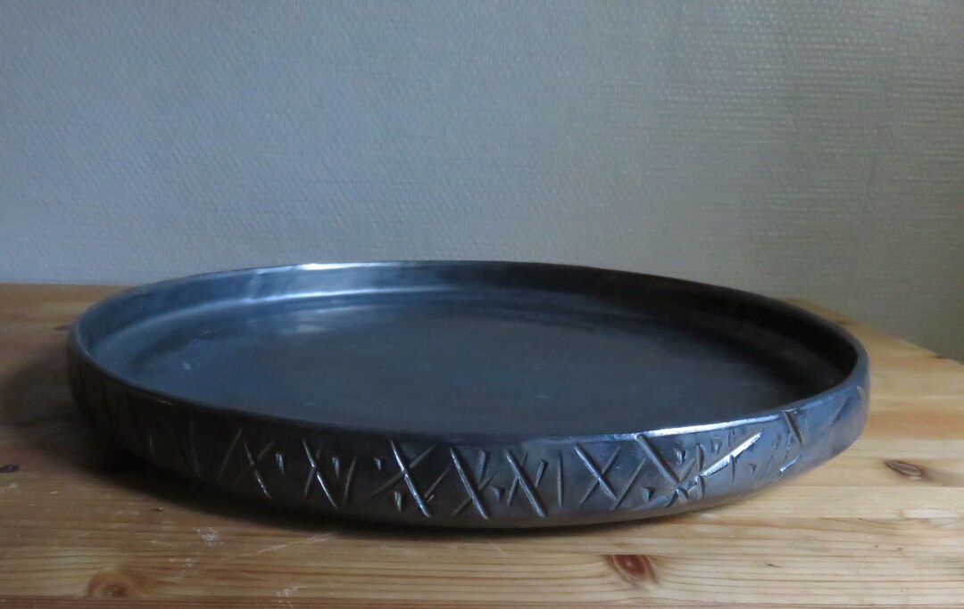 Handmade Ceramic Round Tray, Serving Dish, Platter, Rustic, Modern ...