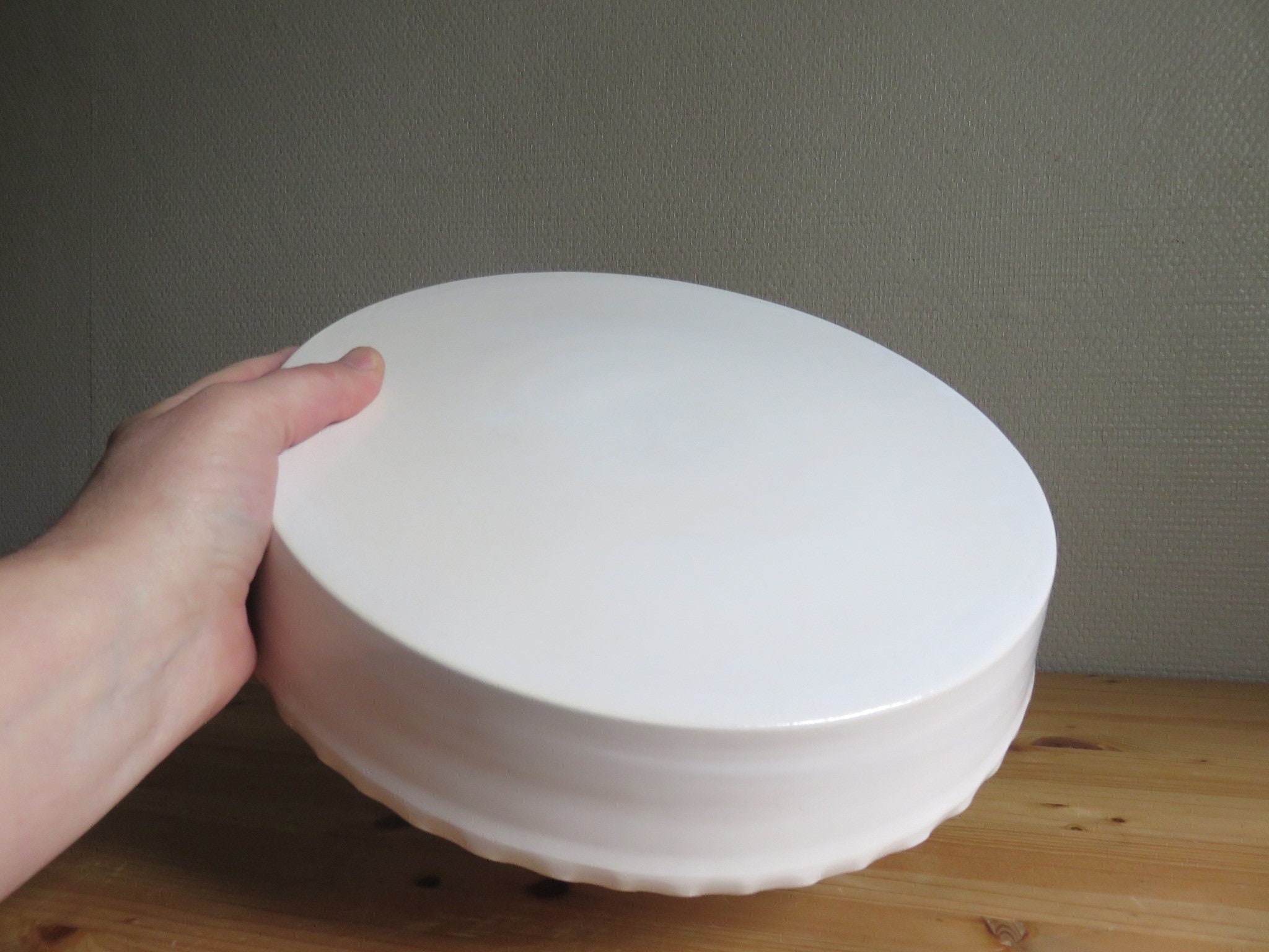 Handmade Ceramic Cake Stand, Footed Plate, Lifter, Centre, White ...