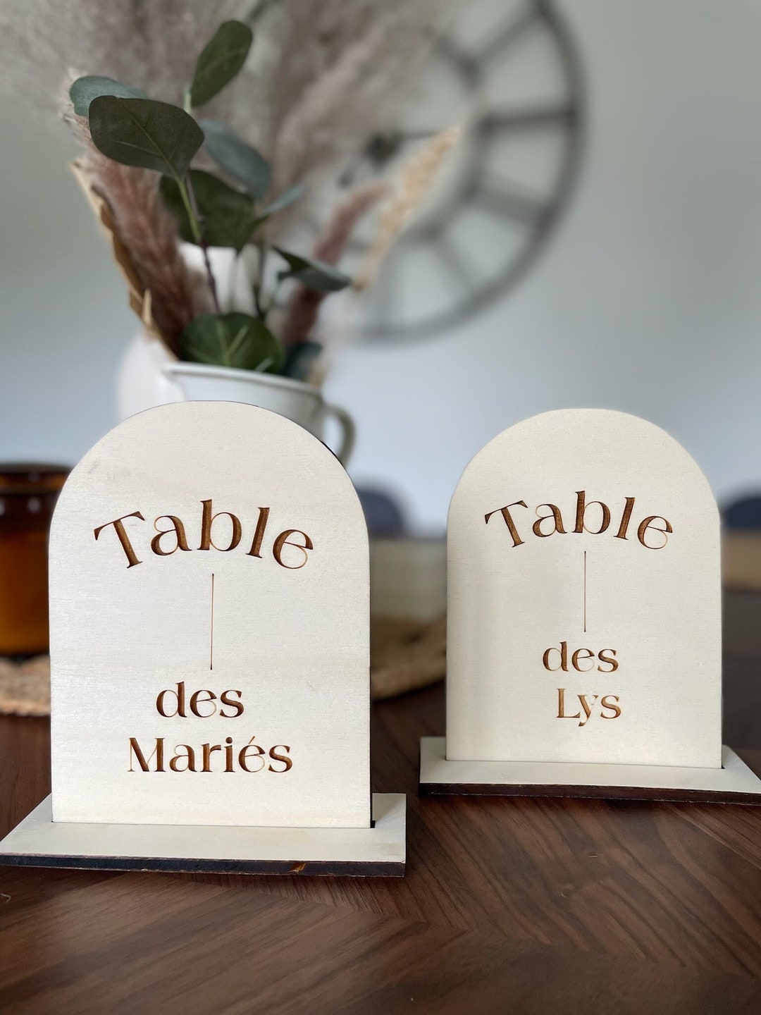 Noms de table Marque table Numéro de table gravé en bois - Etsy France