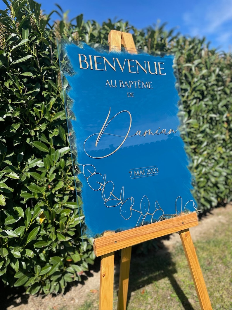 Panneau de bienvenue en plexiglas personnaliséFond de couleur - Etsy France