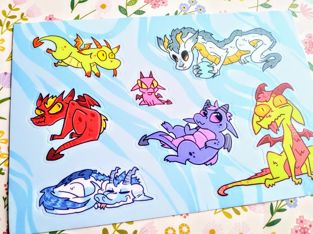Dragon Sticker Sheet - Etsy
