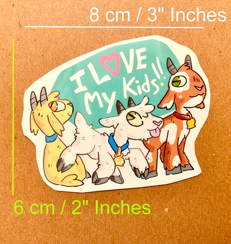 I Love My Kids Goat Sticker - Etsy