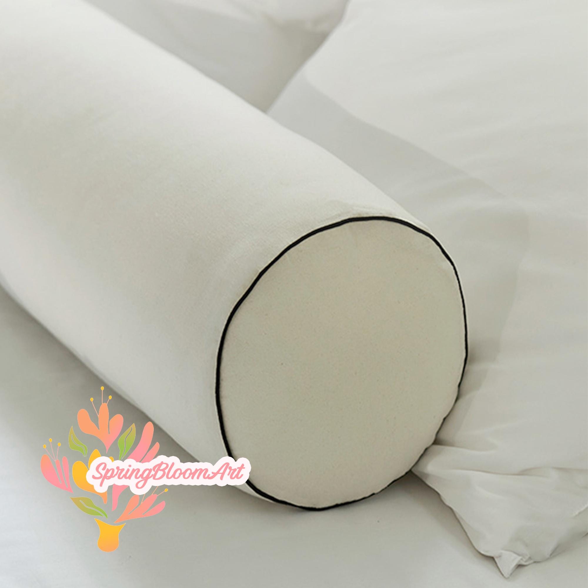 Linen Bolster Pillow Cover With Piping, Designer Pillow With Cording ...