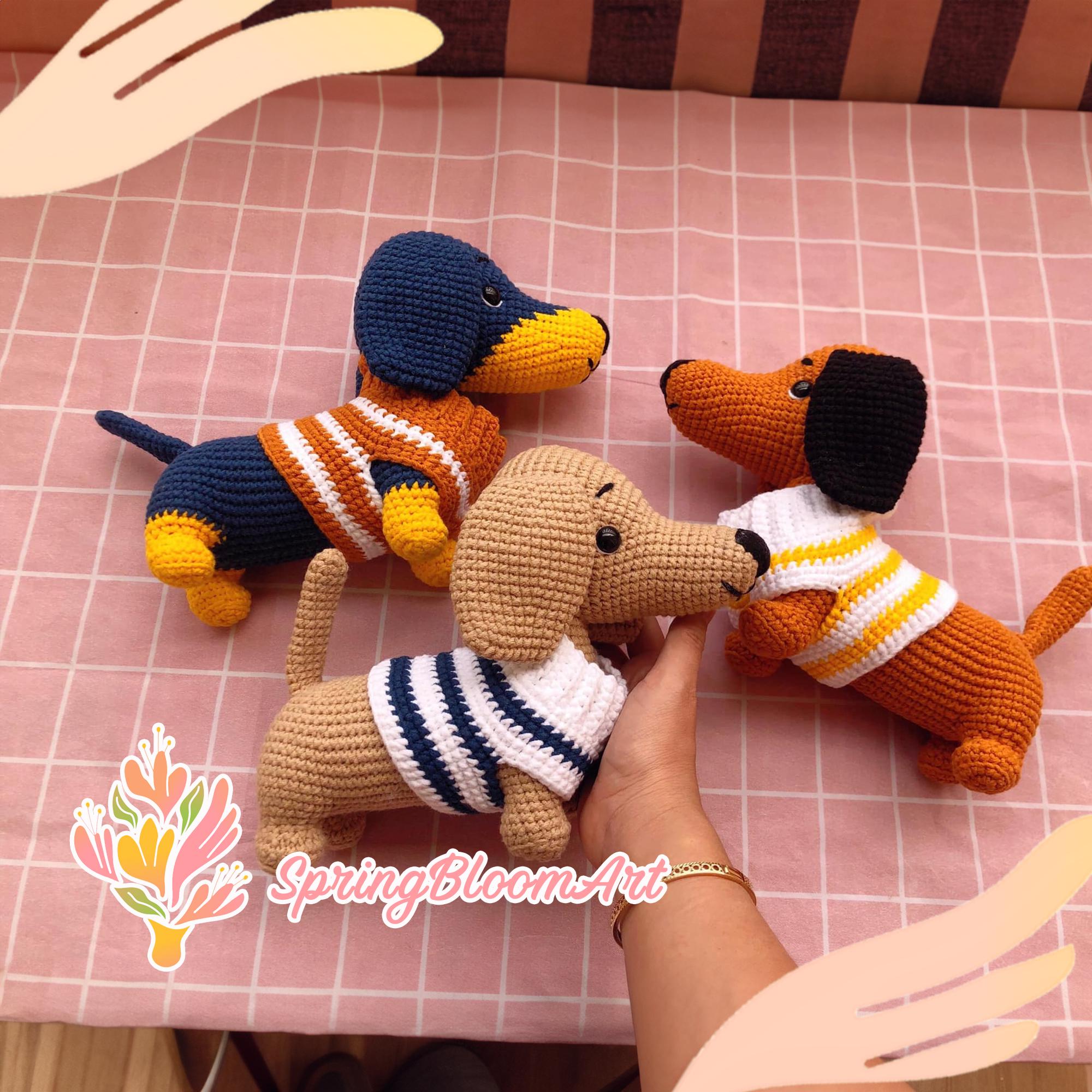 Custom Crochet Dachshund Dog, Amigurumi Dog, Crochet Dog, Puppy Dog ...