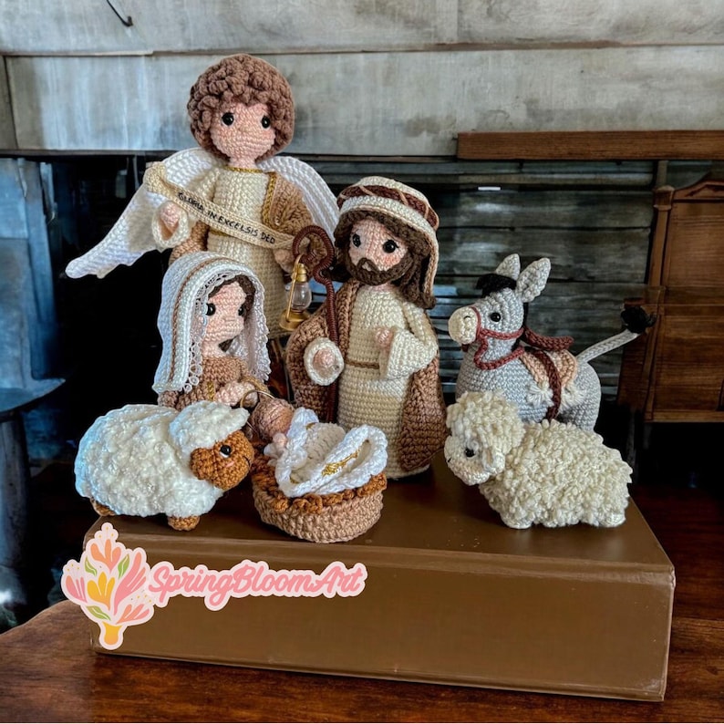 Holy Family Nativity Scene Crochet Set, Amigurumi Nativity, Mary Joseph ...