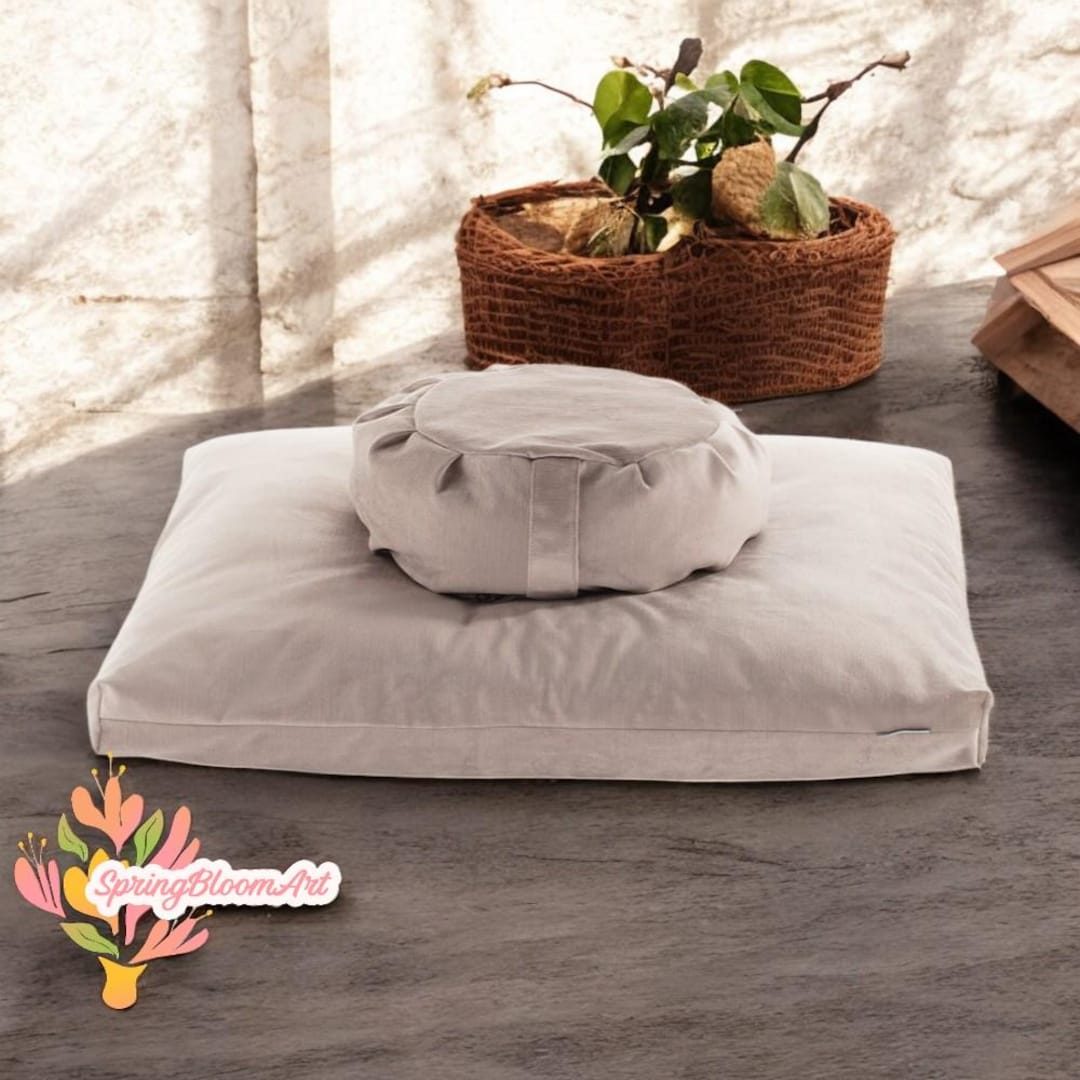 Set of Zafu and Zabuton, ONLY COVER! Meditation Zafu & Zabuton Cover ...