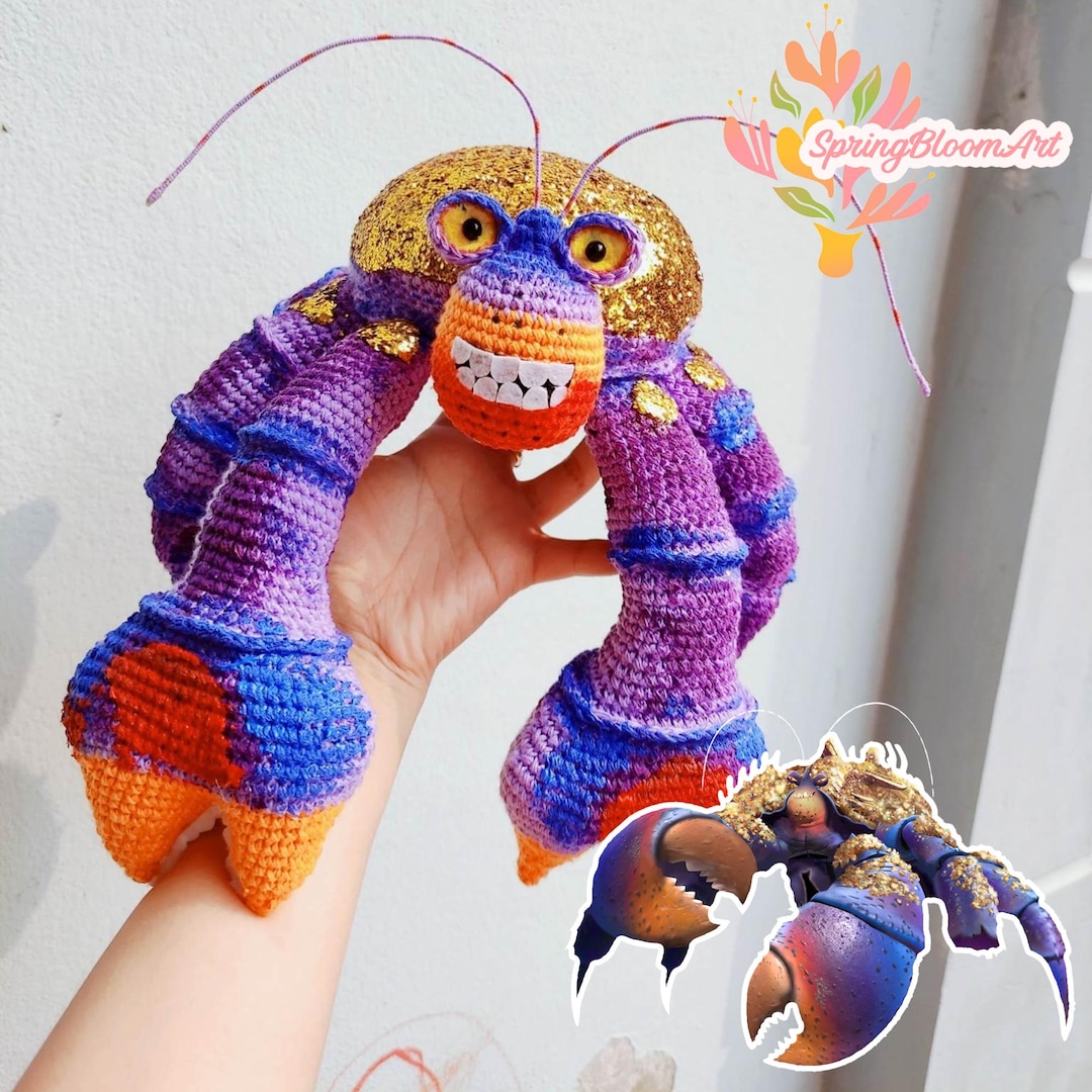 Handmade Tamatoa Crochet Doll, Tamatoa Plush, Stuffed Tamatoa ...