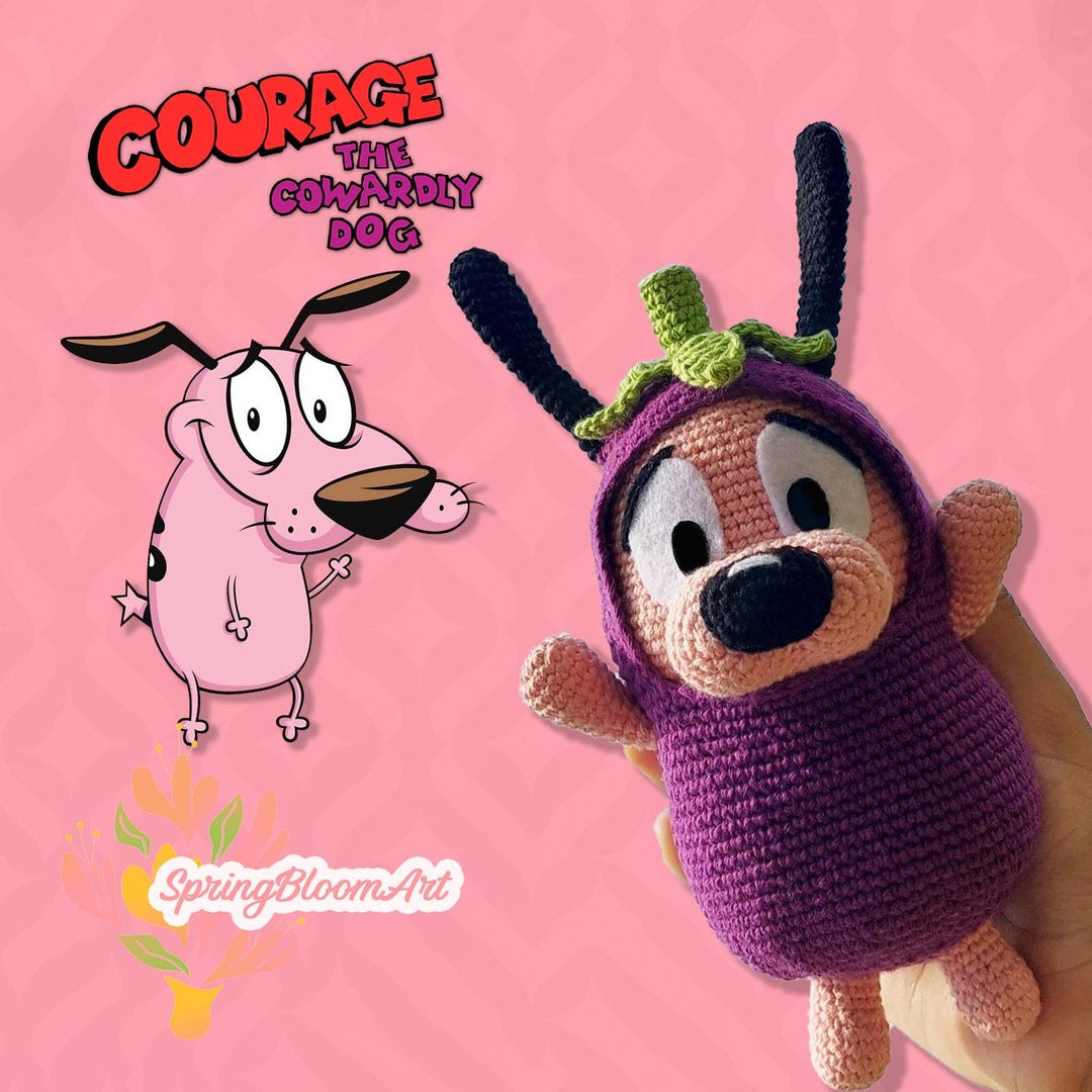 Custom Eggplant Courage the Cowardly Dog Crochet Inspired Plush,horror ...