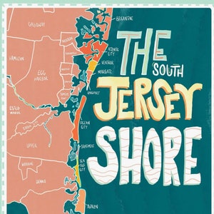 The South Jersey Shore Map - Etsy