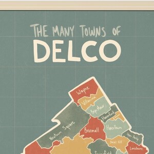 The Many Towns of Delco Map (light Blue) - Etsy