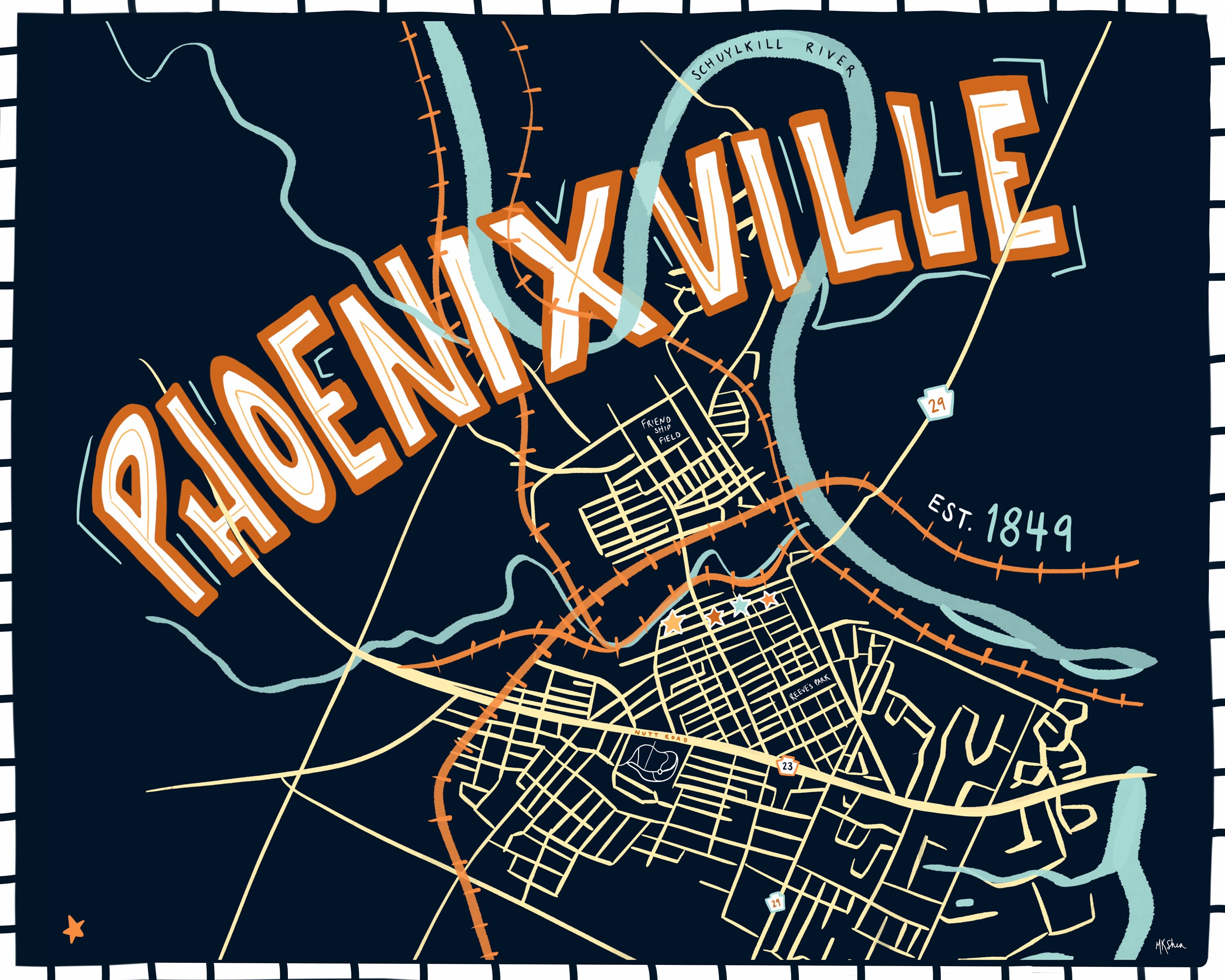 Home Décor Phoenixville Map 16x20 Wall Décor etna.com.pe
