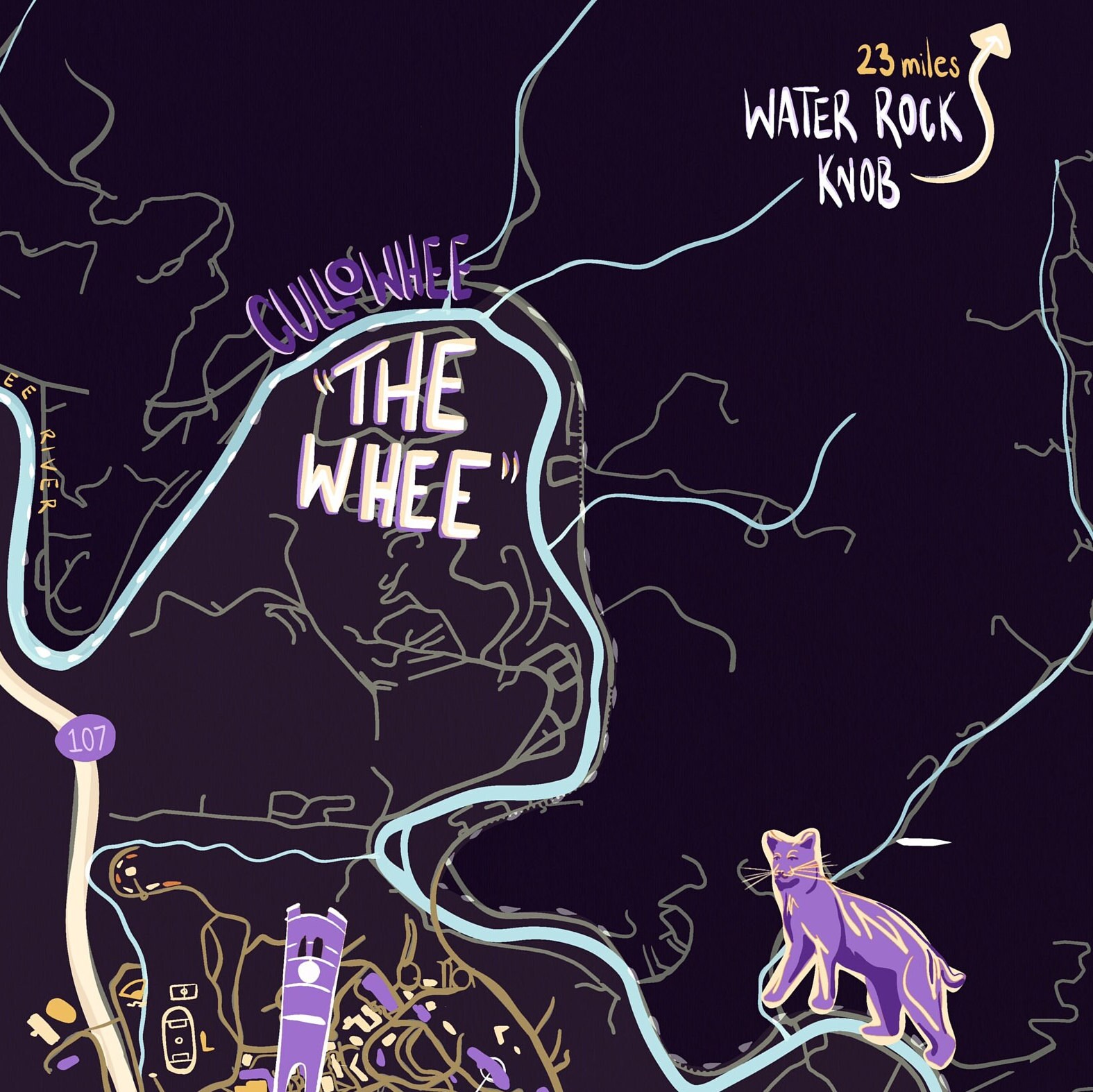 Western Carolina University Map (purple) - Etsy