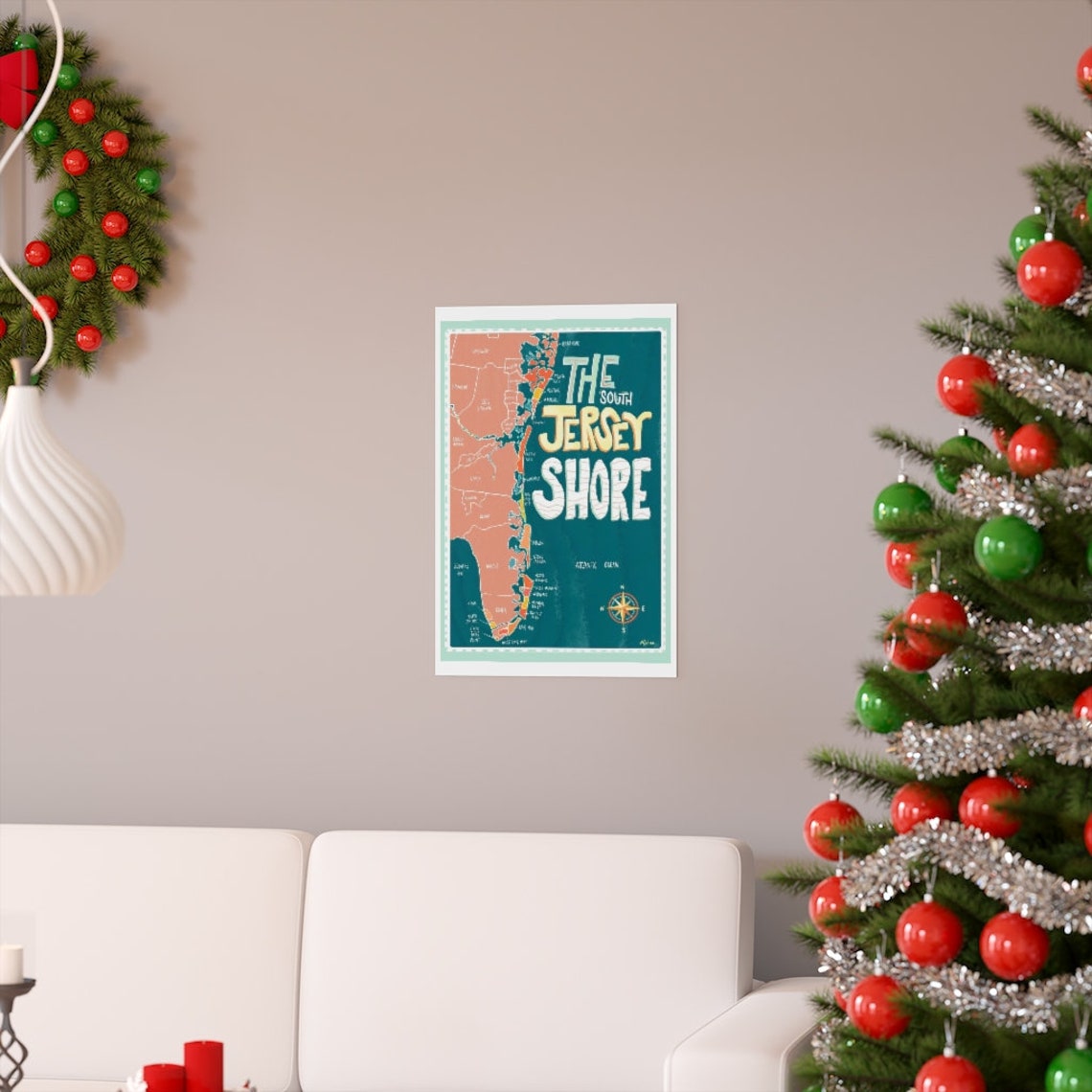 The South Jersey Shore Map - Etsy