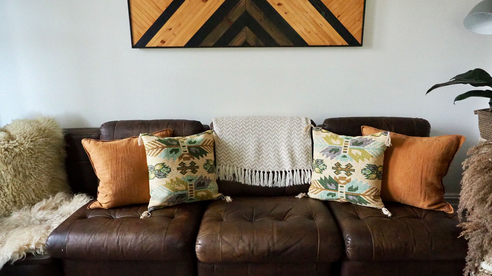 45 X 45 Green Cream Leaf Ikat Cushion, Kilim Cushion, Aztec Cushion ...