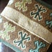 45 X 45 Green Cream Leaf Ikat Cushion, Kilim Cushion, Aztec Cushion ...