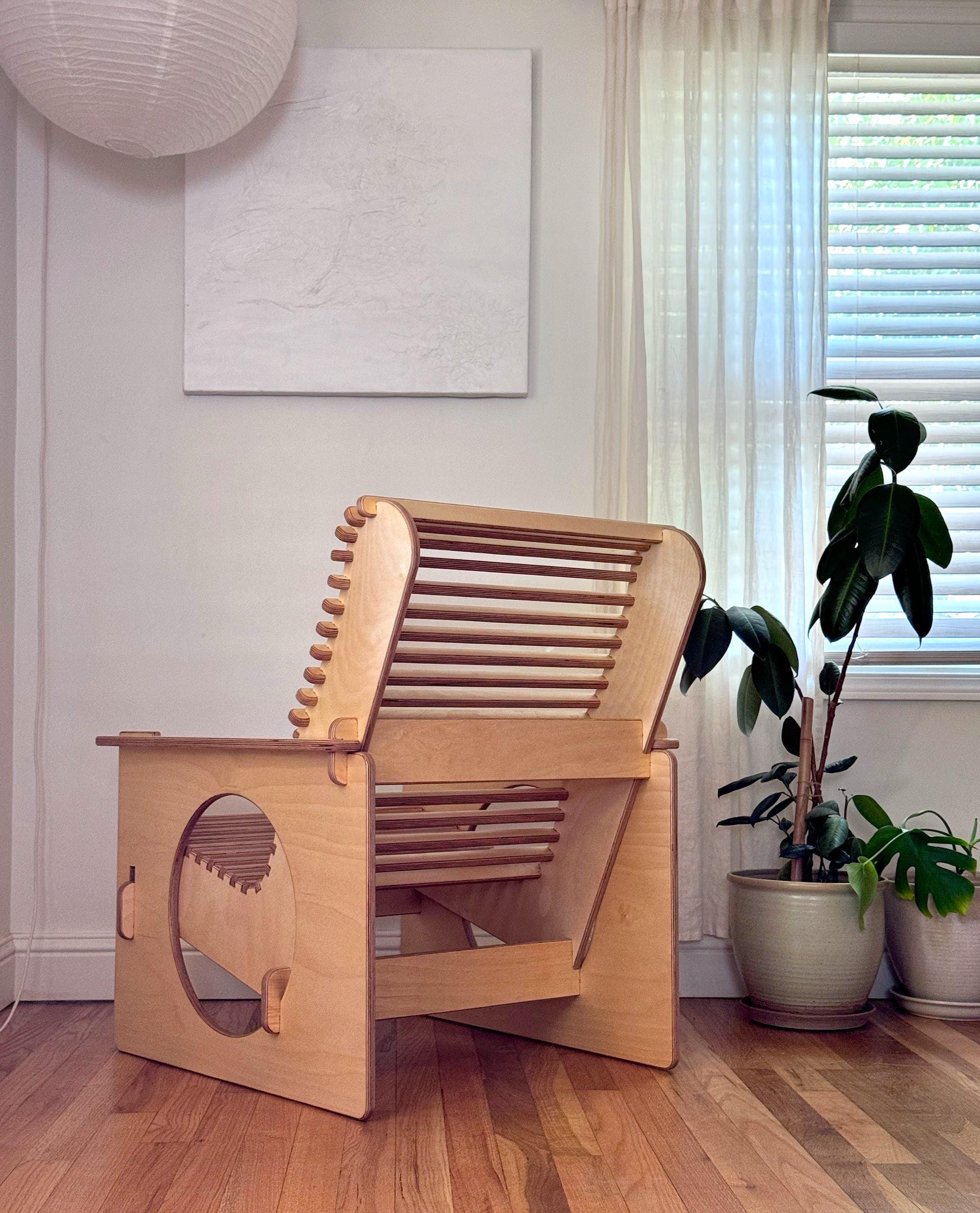 Birch Block LOUNGE CHAIR - Etsy