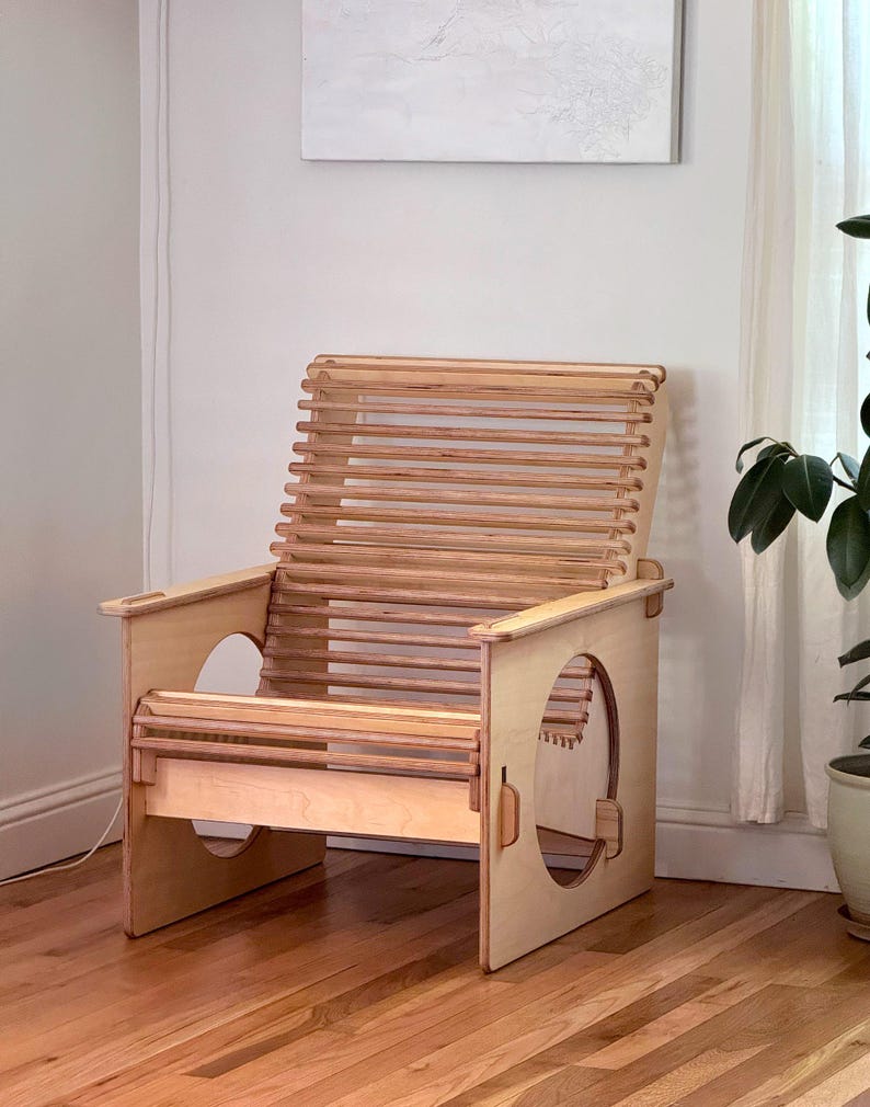 Birch Block LOUNGE CHAIR - Etsy