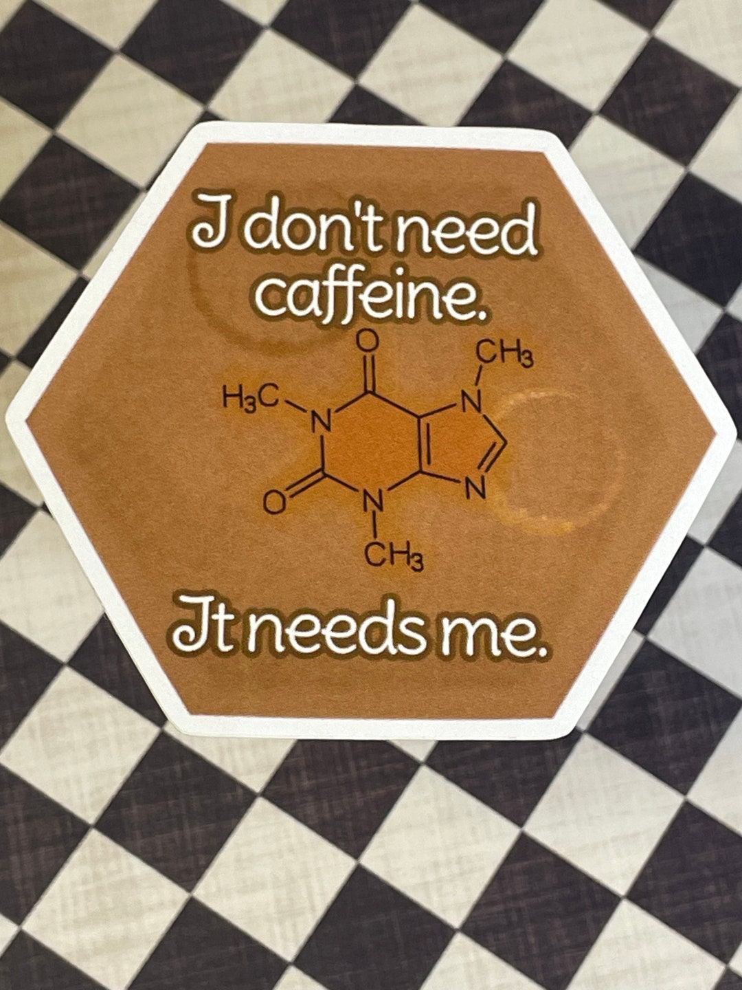 Caffeine Funny Vinyl Sticker - Etsy