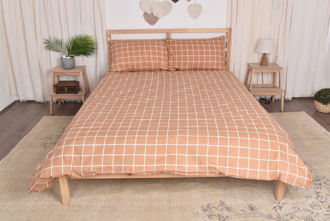 Modern Bedding, Brick Duvet Cover, Handprinted Bedding, Dorm Bedding ...