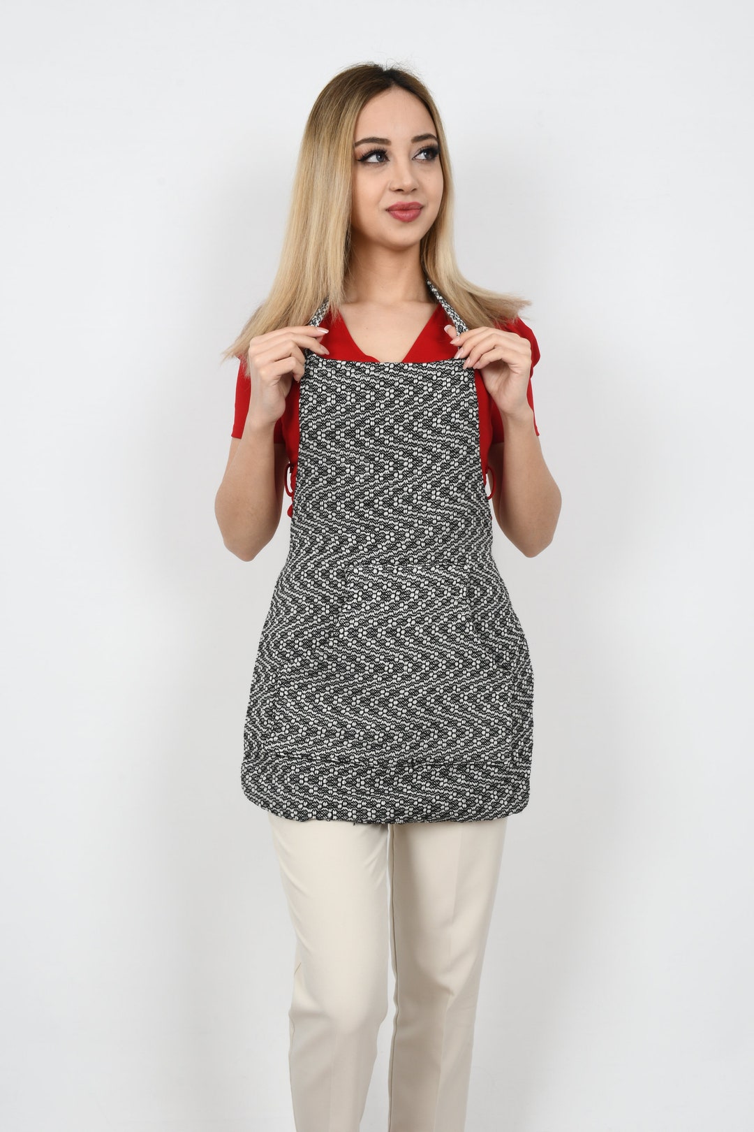 Cooking Apron, Turkish Towel Apron, Organic Cotton Smock, Kitchen Gift ...