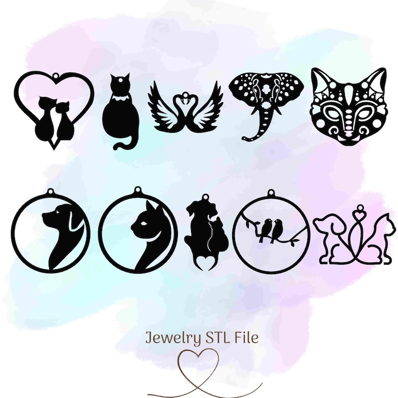 50 Mega Pack STL Jewelry, Earring STL, Necklace STL, 3D Print File ...