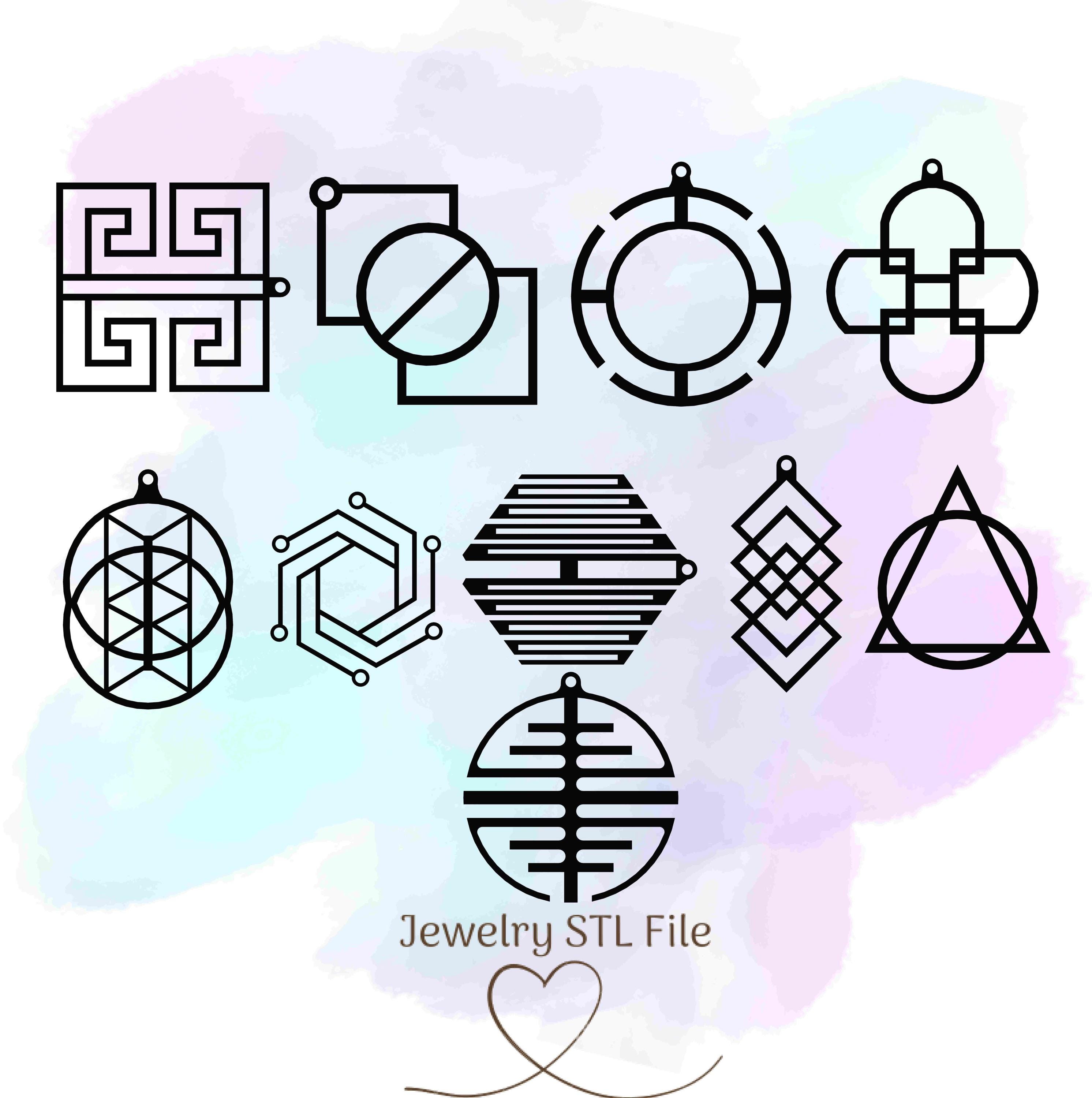 50 Mega Pack STL Jewelry, Earring STL, Necklace STL, 3D Print File ...