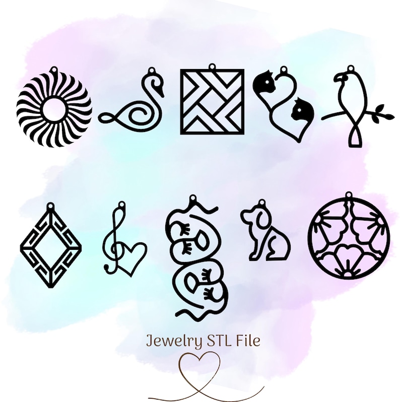 50 Mega Pack STL Jewelry, Earring STL, Necklace STL, 3D Print File ...