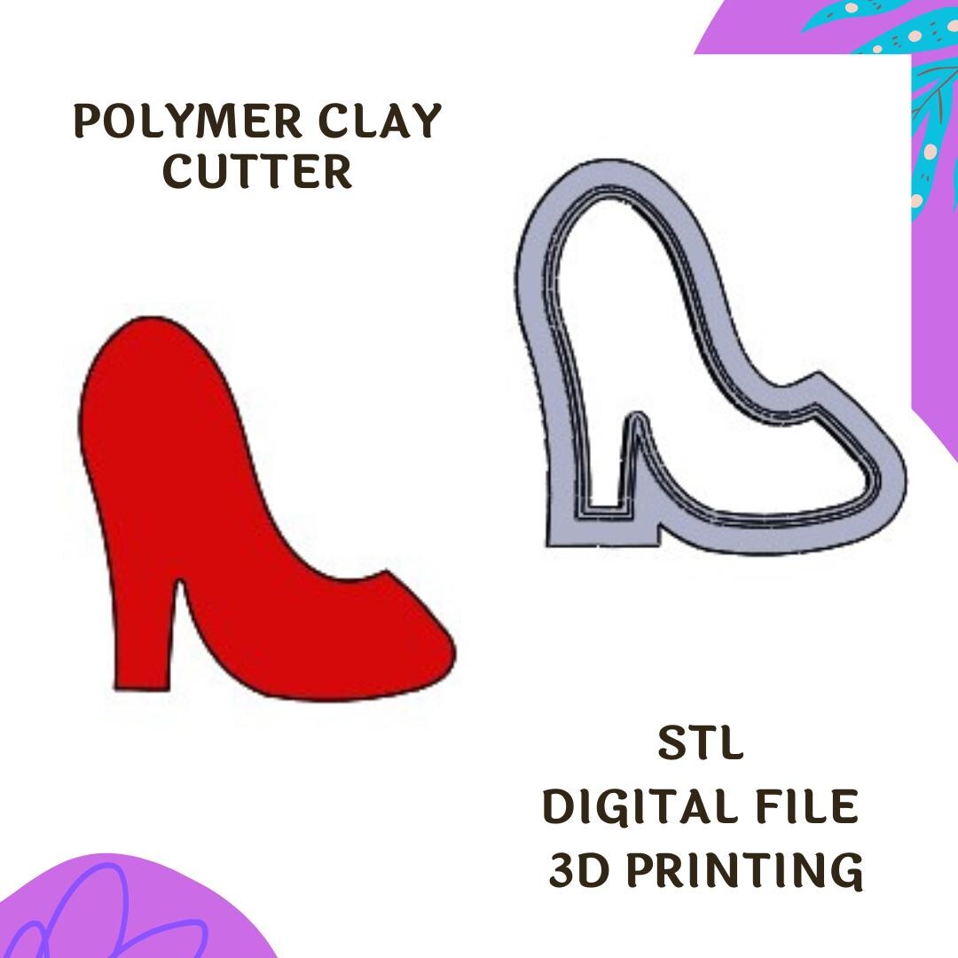 Heels Polymer Clay Cutters STL , 3D Print File, Digital Download - Etsy