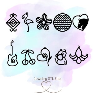 50 Mega Pack STL Jewelry, Earring STL, Necklace STL, 3D Print File ...