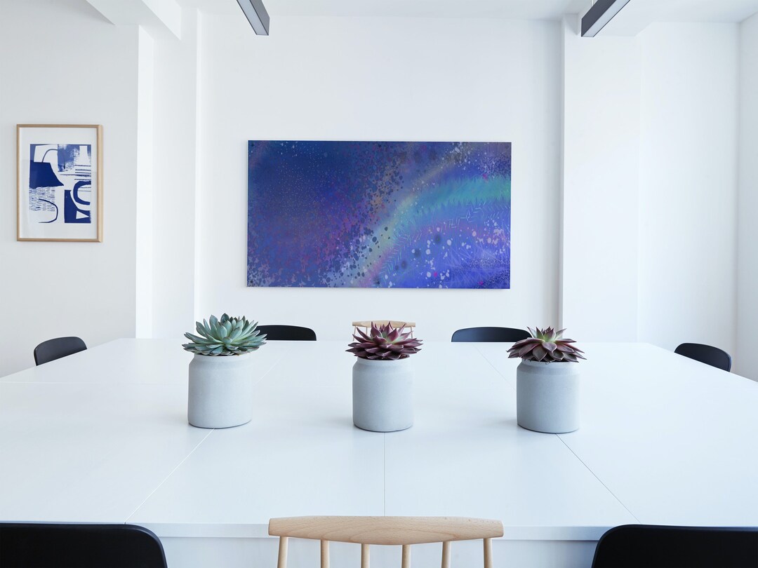 Astral Lights Symphony: Abstract Blue, Purple, and Green Space Digital ...