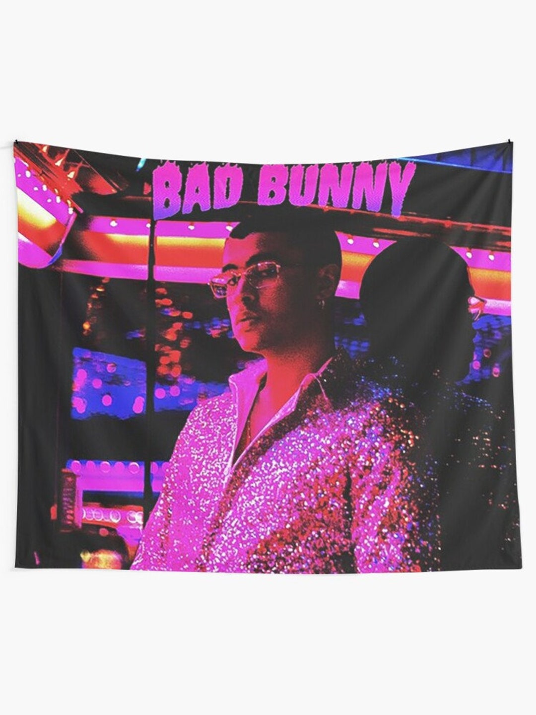 Aesthetic Style Bad Bunny Tour Poster Tapestry, Bad Bunny Singer Wall ...