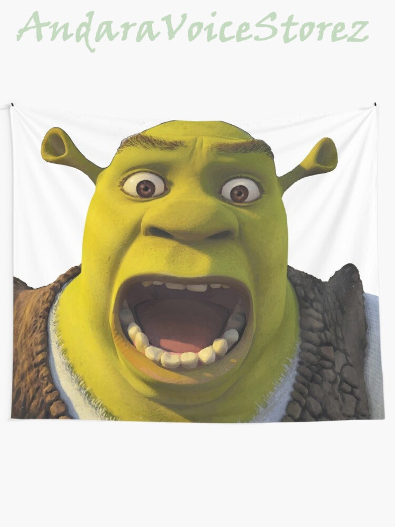 Shrek Meme Surprised Sticker Tapestry Funny Meme Wall - Etsy