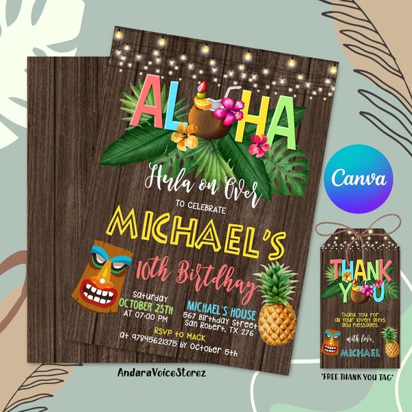 Aloha Invitation - Etsy