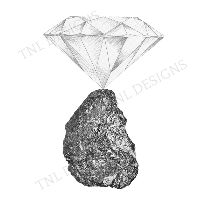 No Pressure / No Diamonds Print -modern - Illustration - Etsy