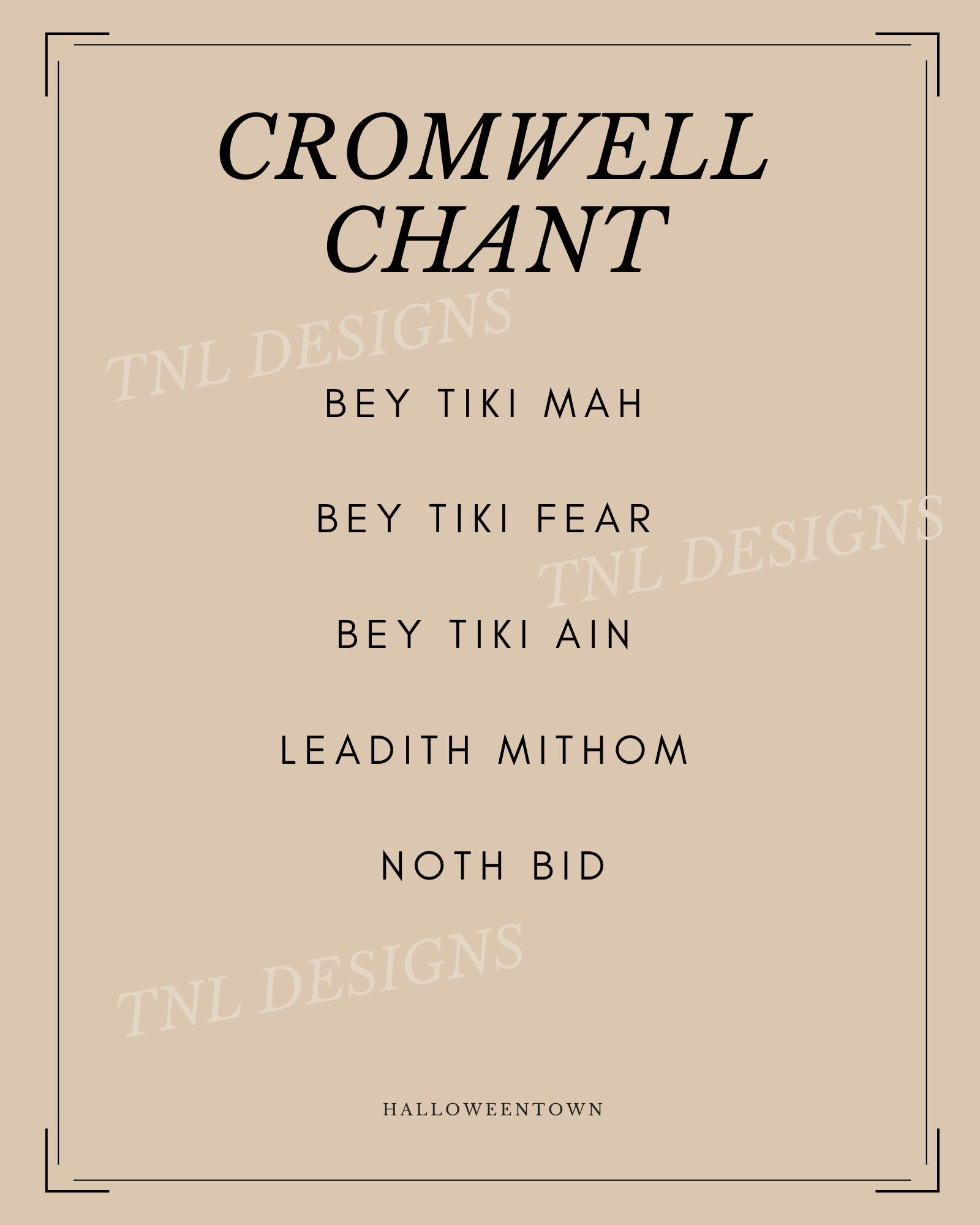 Halloween Print - Halloweentown - Cromwell Chant - Witchcraft - Spell ...