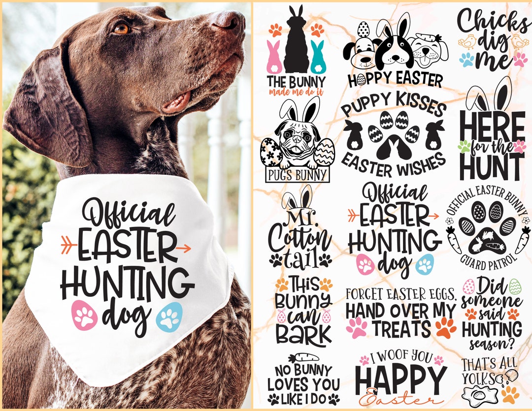 Easter Dog SVG Bundle, Dog Bandana Svg, Easter Svg, Dog Svg, Spring Dog ...