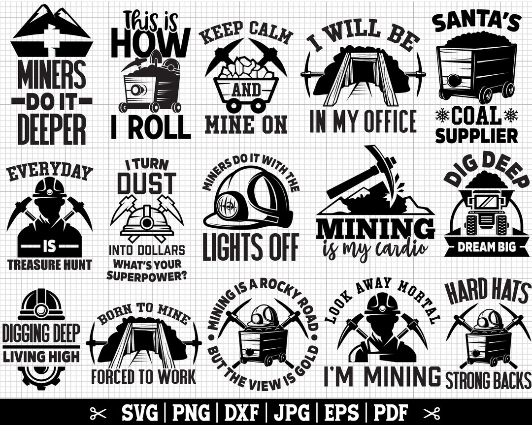 Miner SVG Bundle, Mining Bundle SVG, Miner Cricut, Miner Png, Miner ...