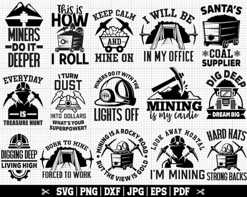 Miner SVG Bundle, Mining Bundle SVG, Miner Cricut, Miner Png, Miner ...