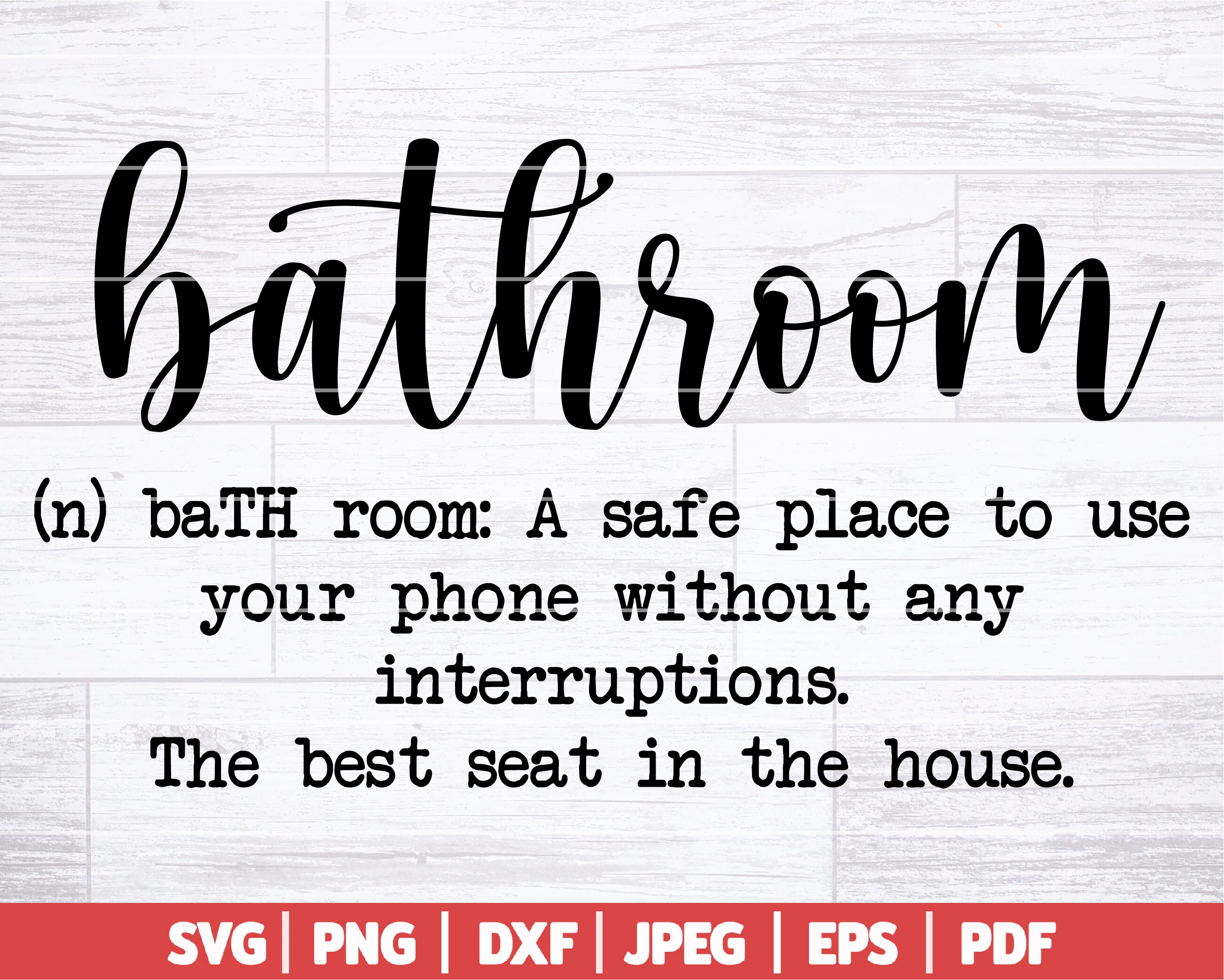 Bathroom Definition SVG Bathroom SVG Funny Bathroom Sign | Etsy