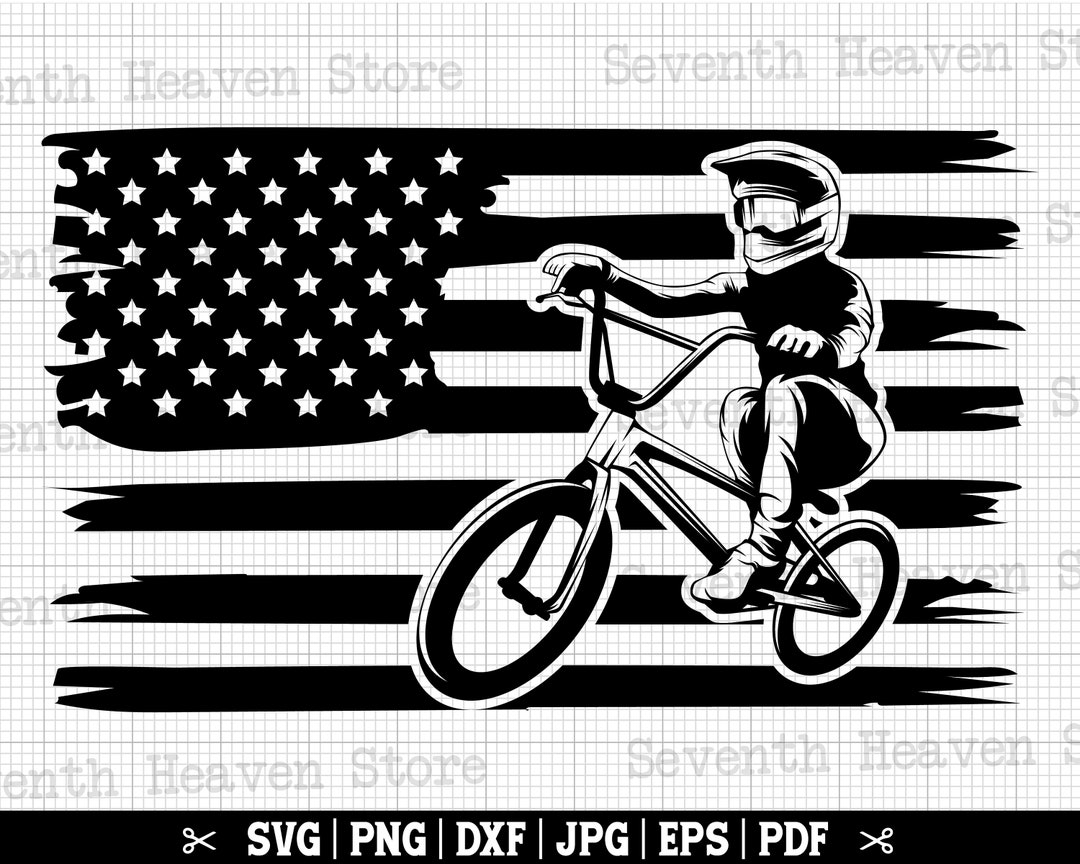 Us Flag Bmx Svg, American Bmx Svg, Bmx Cricut, Us Bmx Rider Svg, Bmx ...