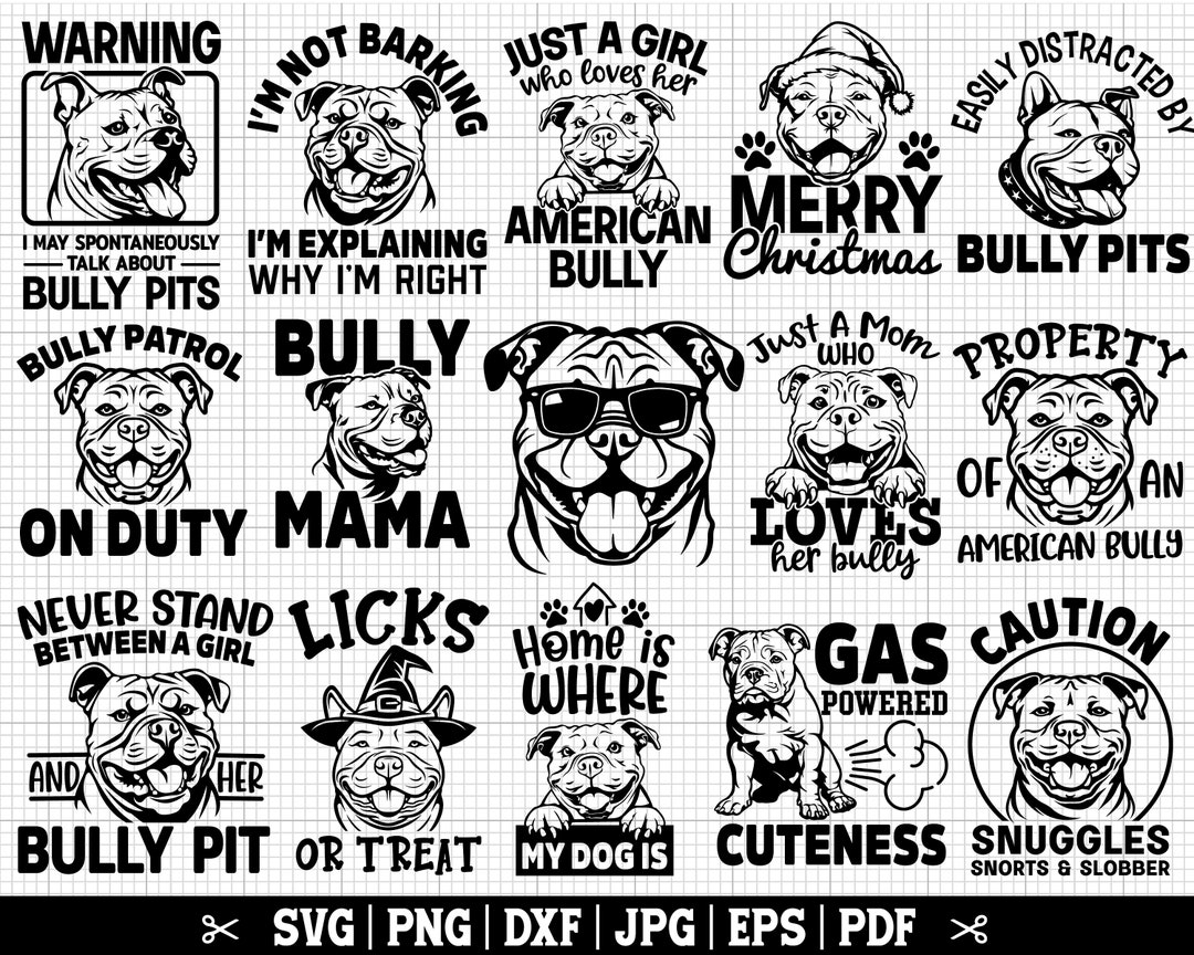 American Bully SVG Bundle, Bully Pit Bundle SVG, Bully Dog SVG, Bully ...