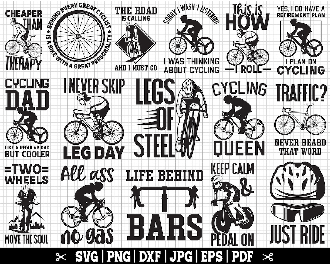 Cycling Bundle SVG, Road Bike Bundle, Cyclist Svg, Cycling Cricut, Road ...