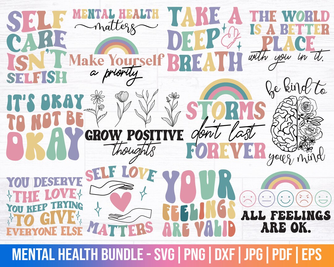 Mental Health Bundle SVG | Mental Health Svg | Self Love Svg | Self ...
