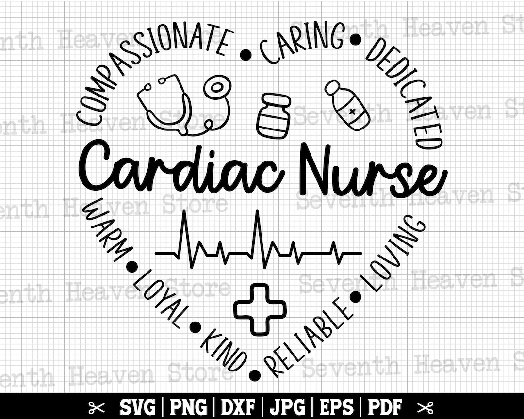 Cardiac Nurse Svg, Cardiology Nurse SVG, Cardiology SVG Cricut ...