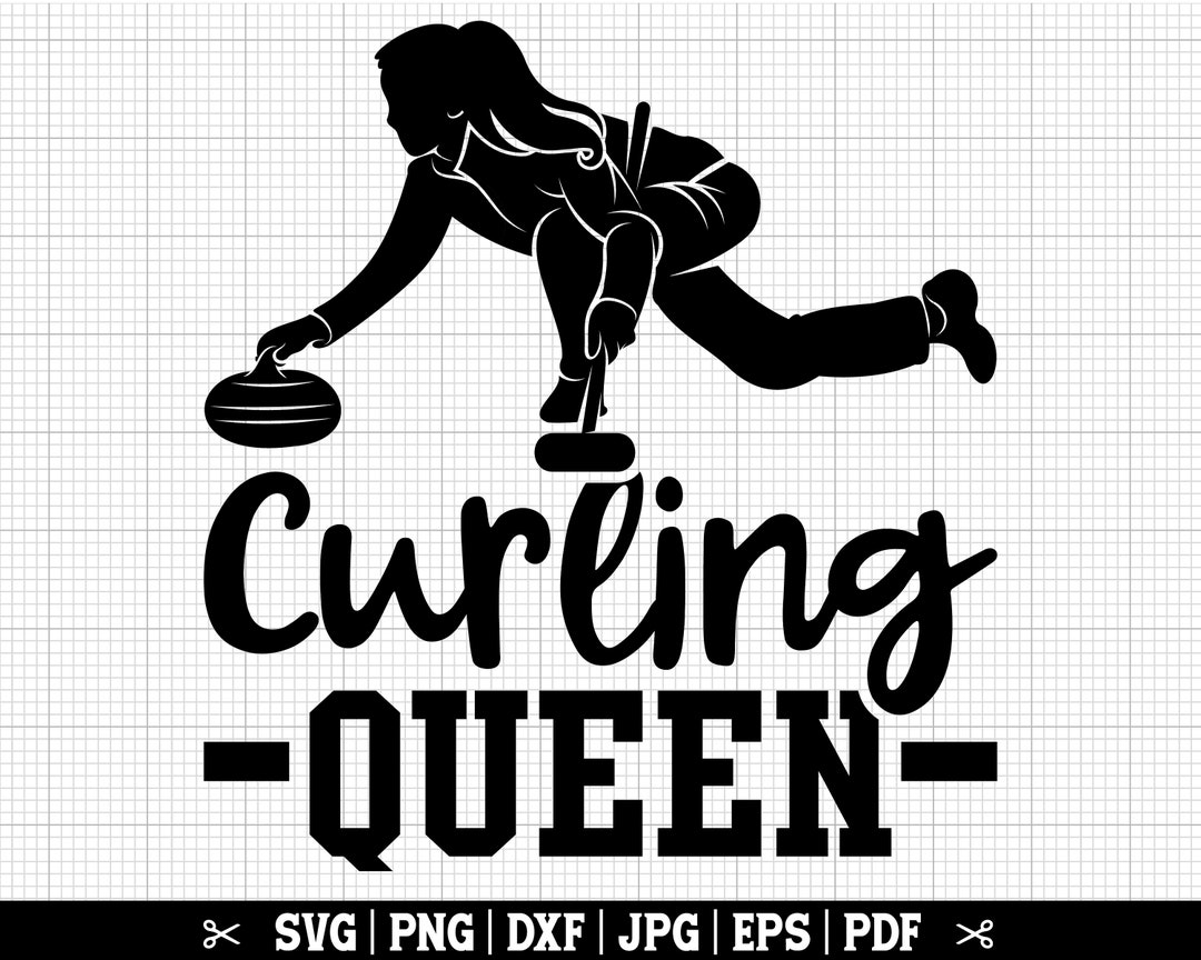 Curling Queen Svg, Curling Girl Cricut, Girl Curler Svg, Curling Sport ...