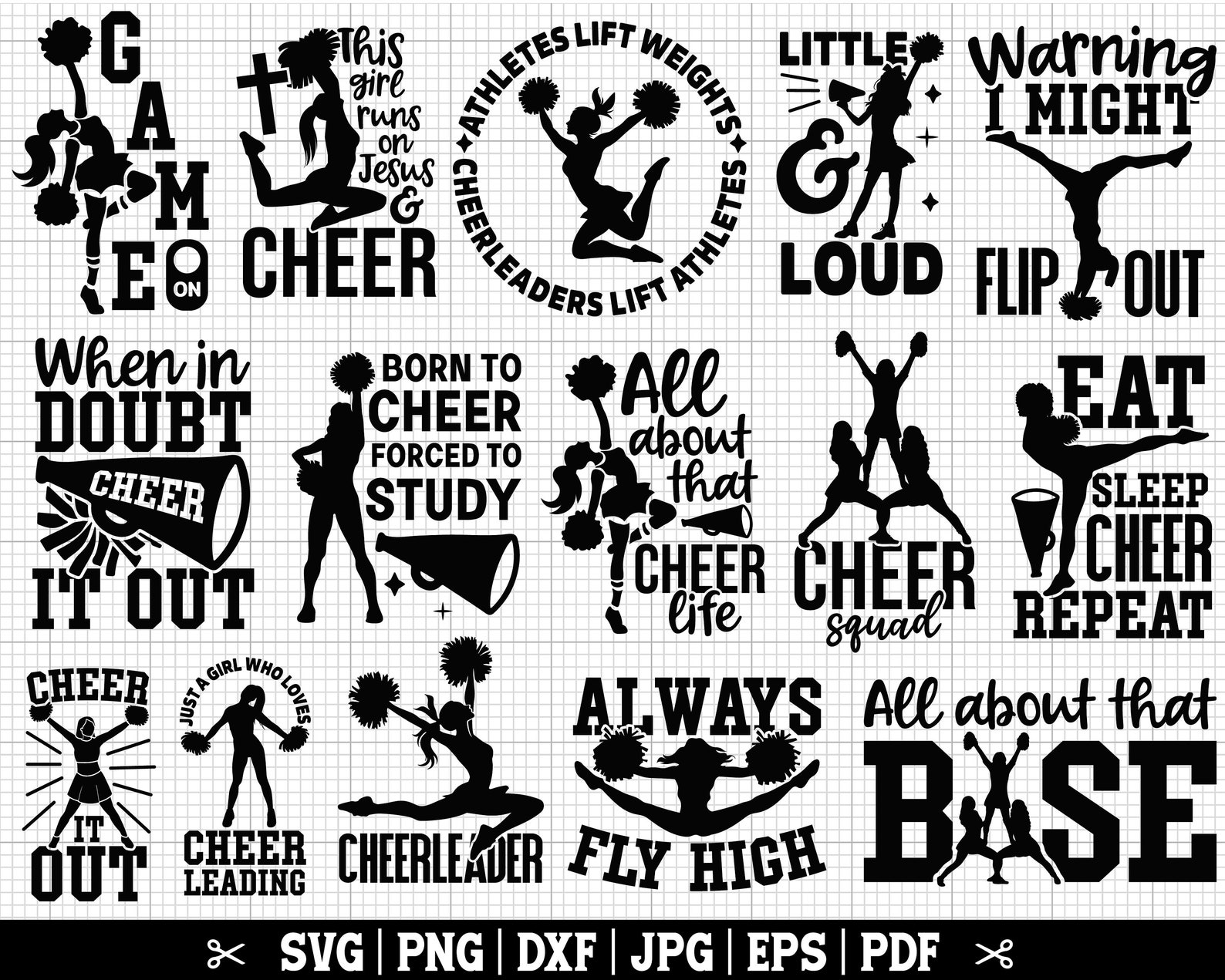 Cheerleading SVG Bundle, Cheerleader SVG Bundle, Cheer SVG ...